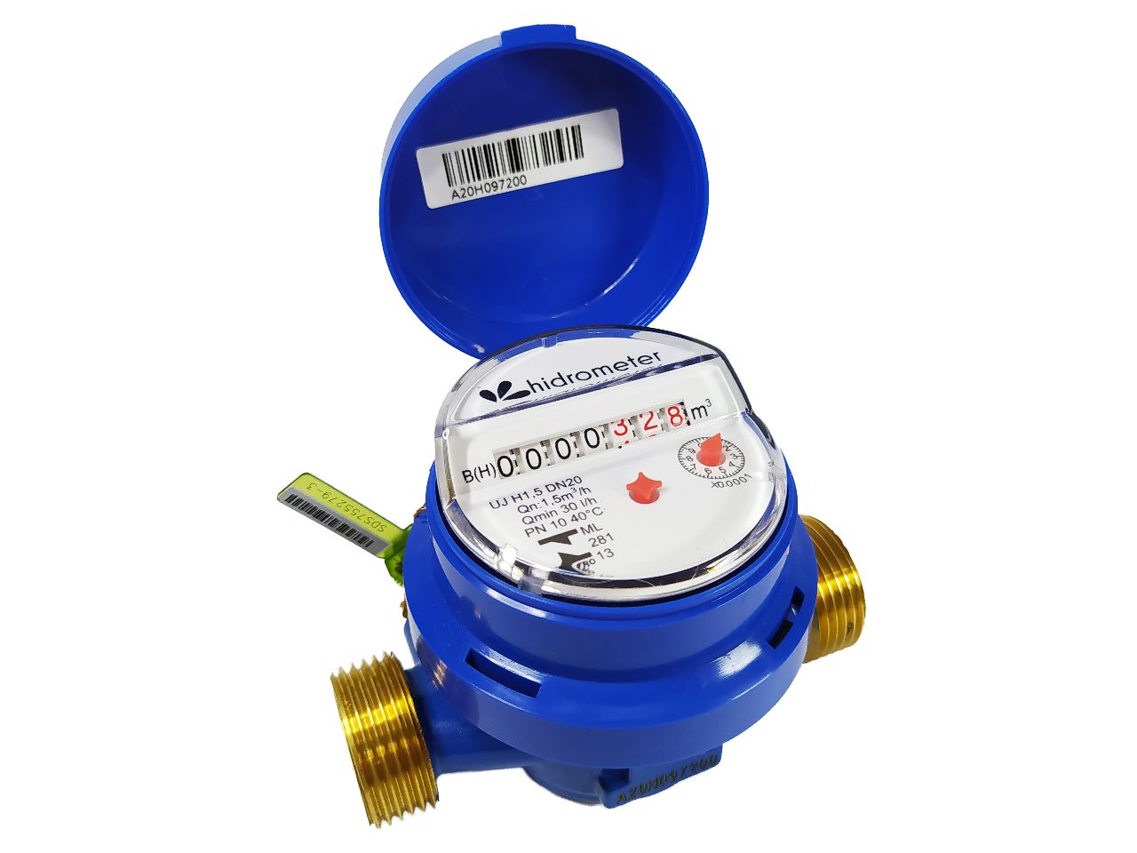 Hidrômetro 3/4" Unijato água fria 1,5 m3/h plástico classe B Hidrometer ...